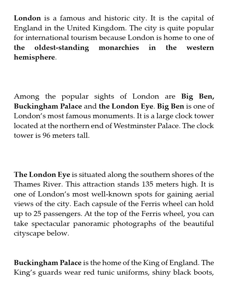 London: A Historic City of Attractions | PDF
