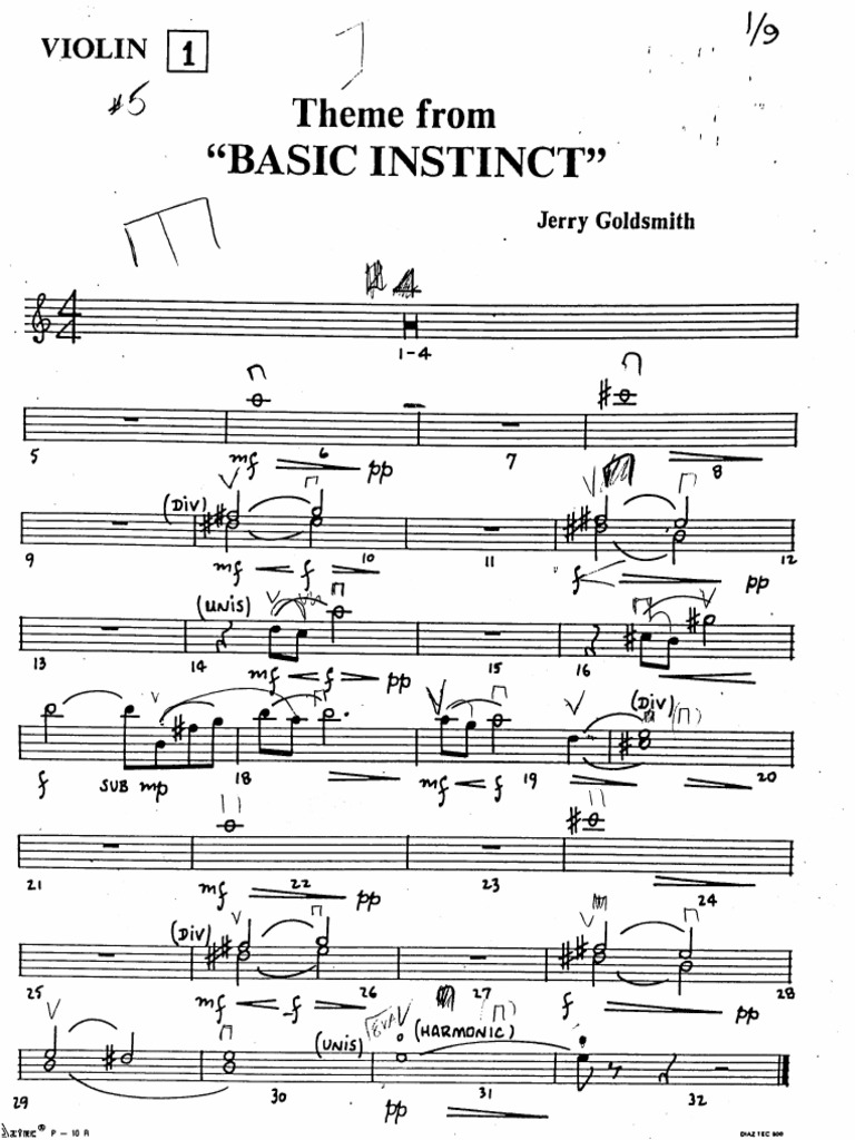 Strings Unbowed Theme From Basic Instinct Jerry Goldsmith | PDF