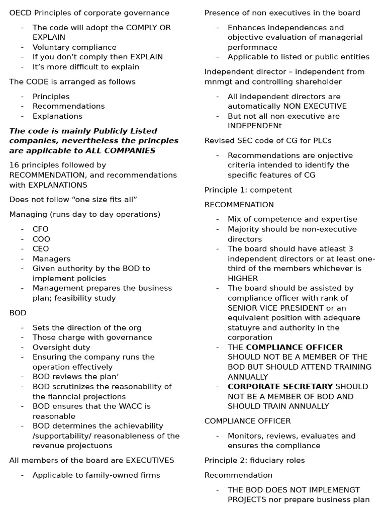 OECD Principles of Corporate Governance | PDF | Corporate Governance ...