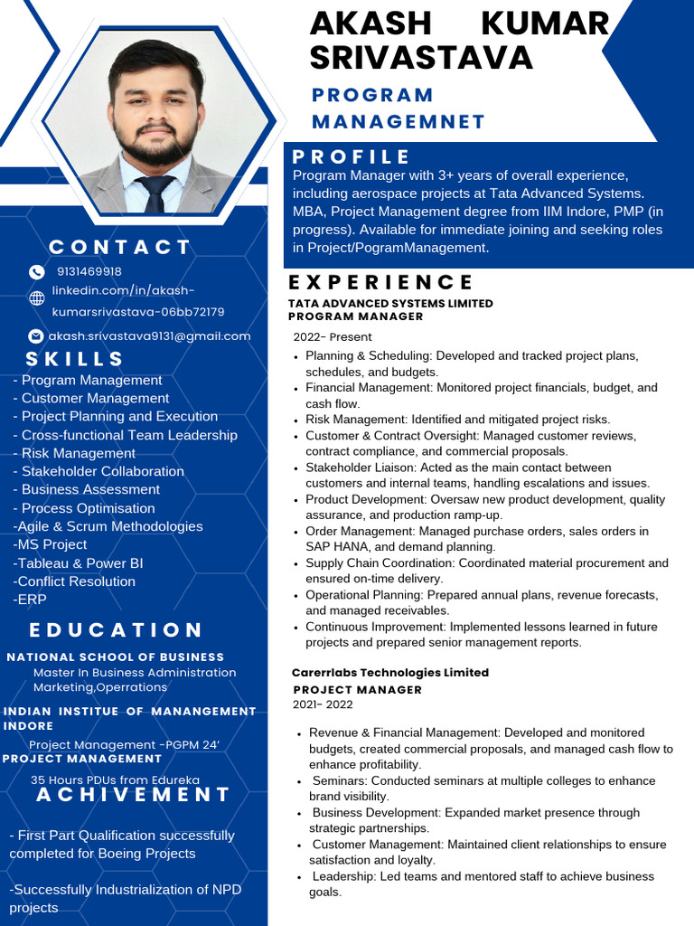 Akash Srivastava v4 Resume.pdf | PDF | Project Management | Risk Management