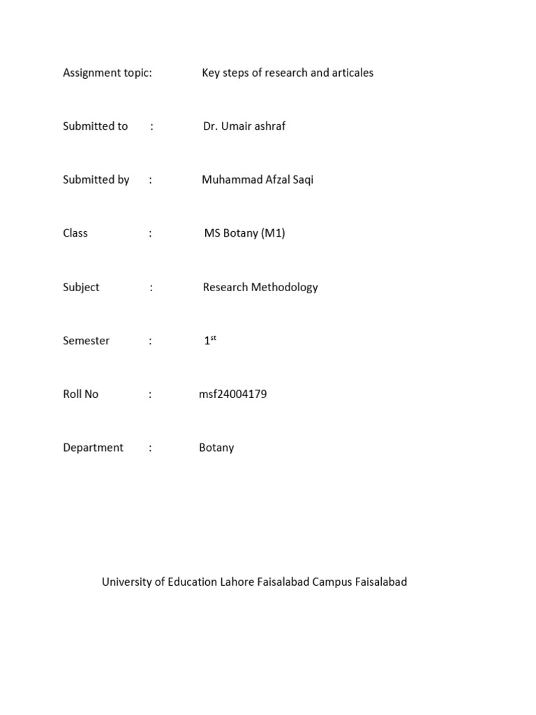 Key Steps of Research | PDF | Citation | Scientific Method