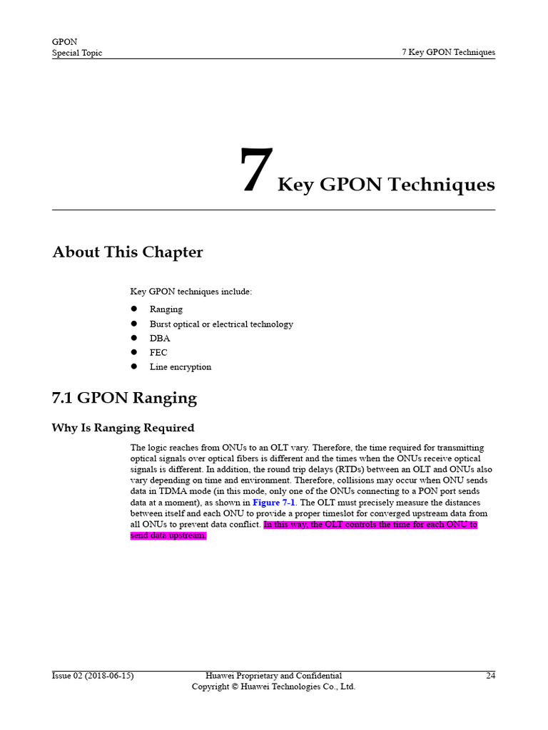 01-07 Key GPON Techniques | PDF | Error Detection And Correction ...
