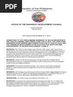 BDC SB Resolution Approving and Adopting The 3 Year BDP | PDF