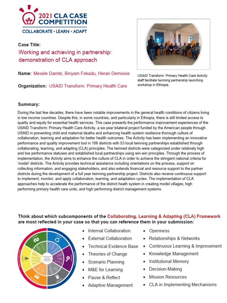 Working and Achieving in Partnership - Demonstration of Cla Approach ...