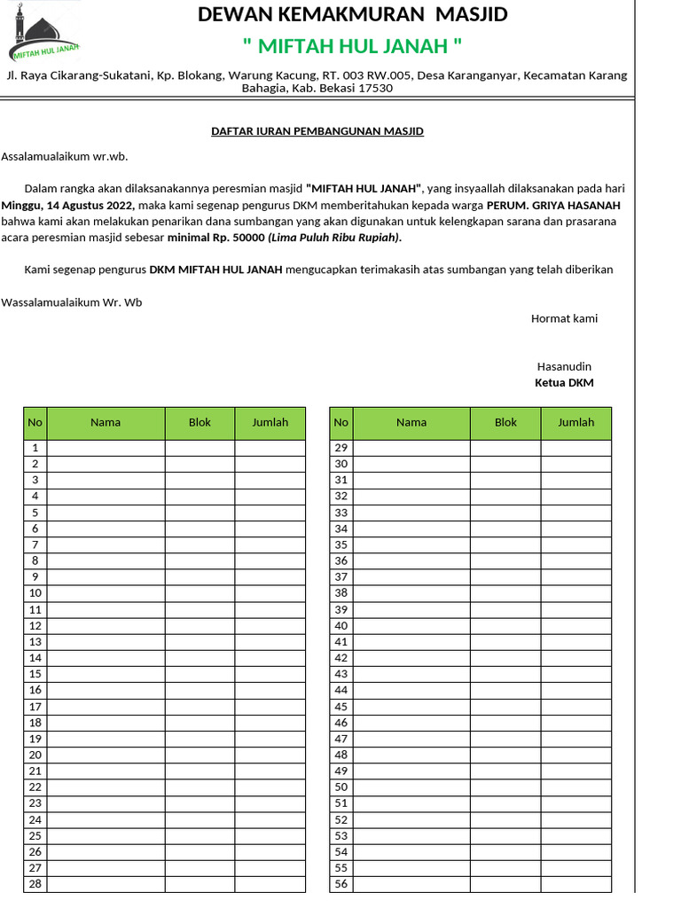 List Pembayaran Iuran | PDF
