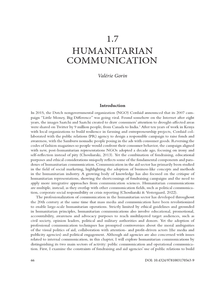 Humanitarian Communication | PDF | Non Governmental Organization ...