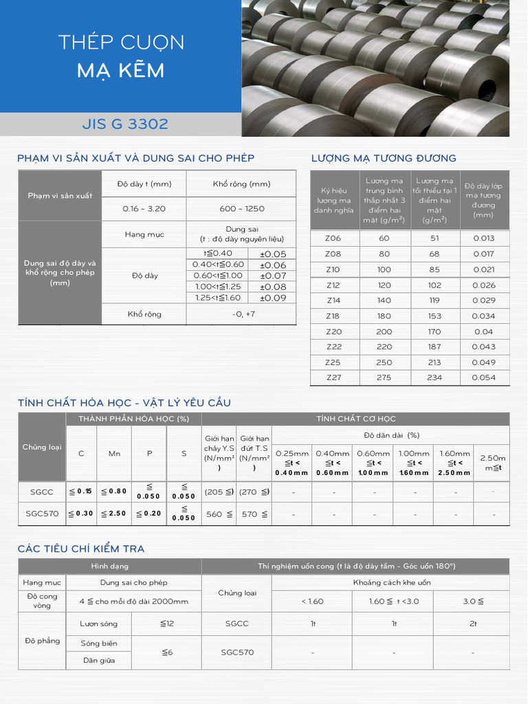 thong-so-ky-thuat-thep-cuon-ma-kem-vinaone | PDF