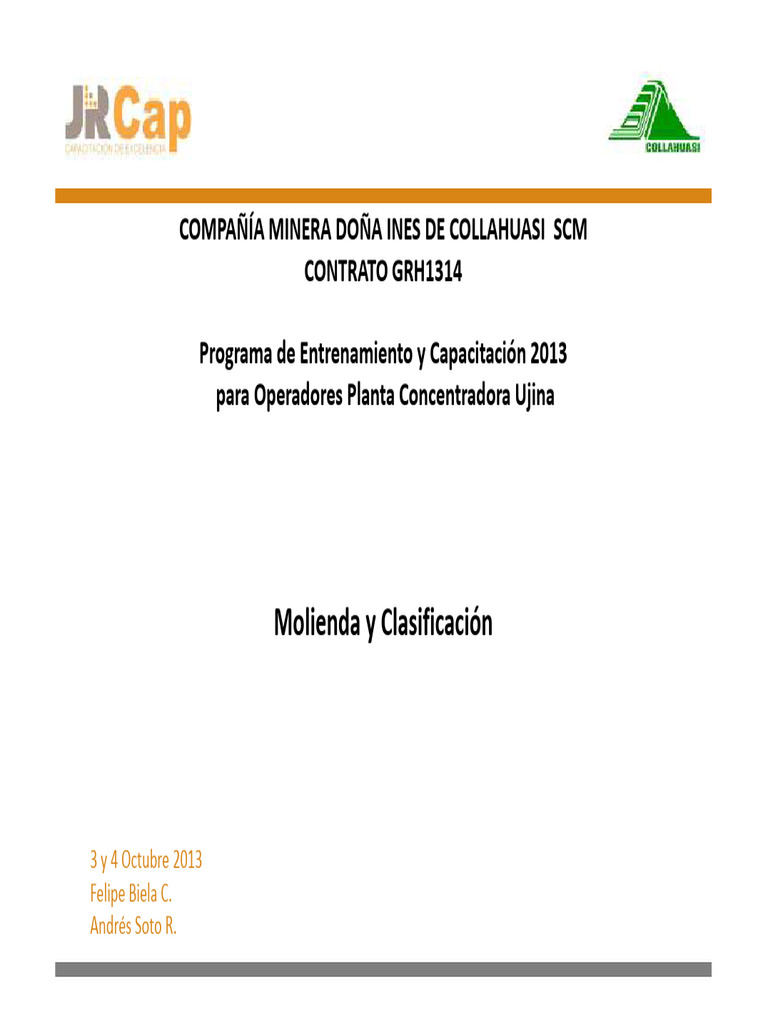 S095 Curso Molienda-Clasificación | PDF | Poder (Física) | Molino (molienda)