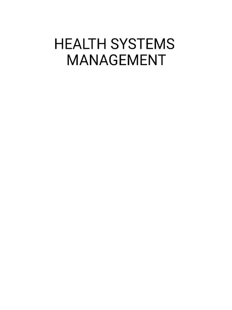 Health System Management | PDF