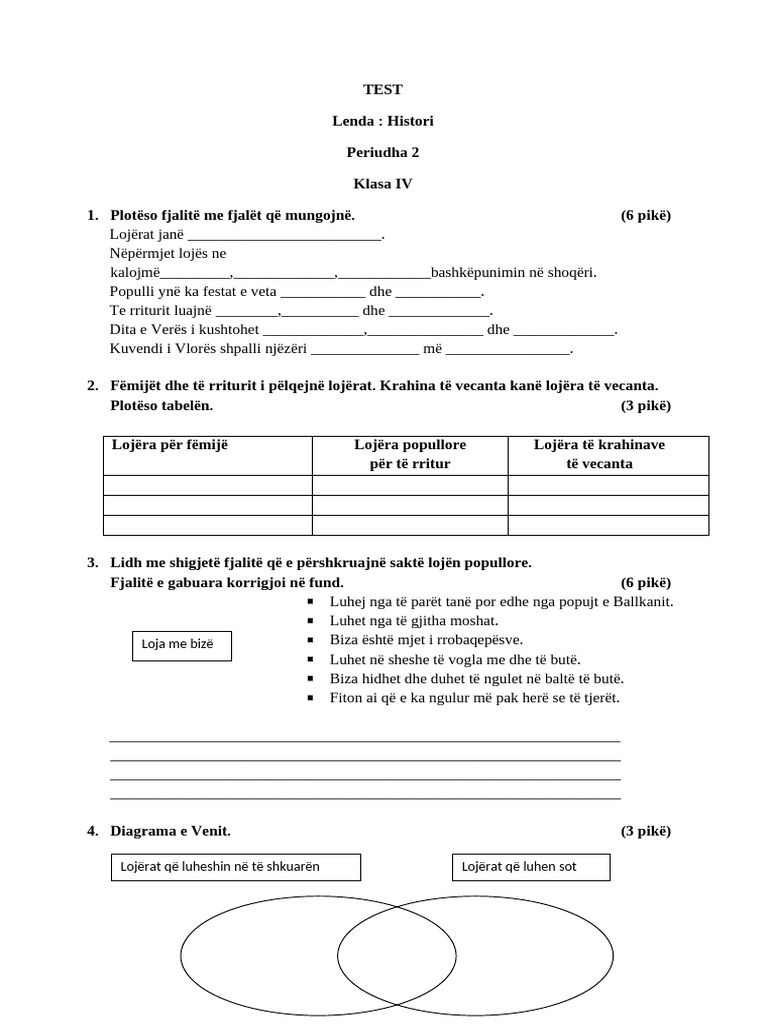 HISTORIA 4 Modele Testesh | PDF