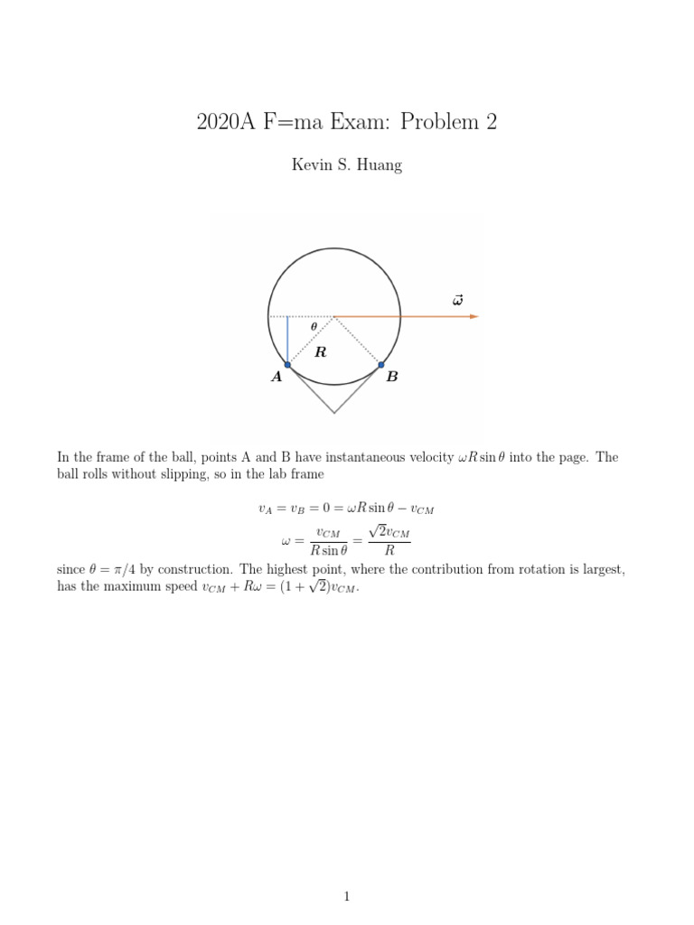 2020a F Ma Exam Problem 2 Pdf