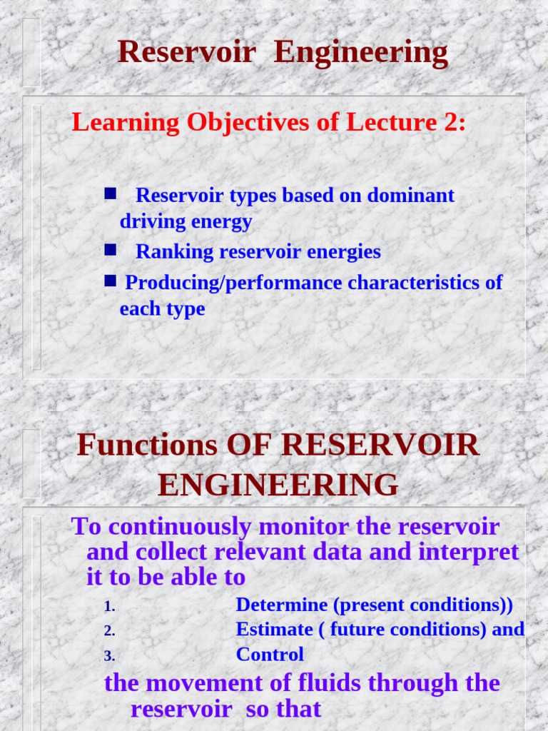 Reservoir Engineering: Energy Types & Mechanisms | PDF | Petroleum ...