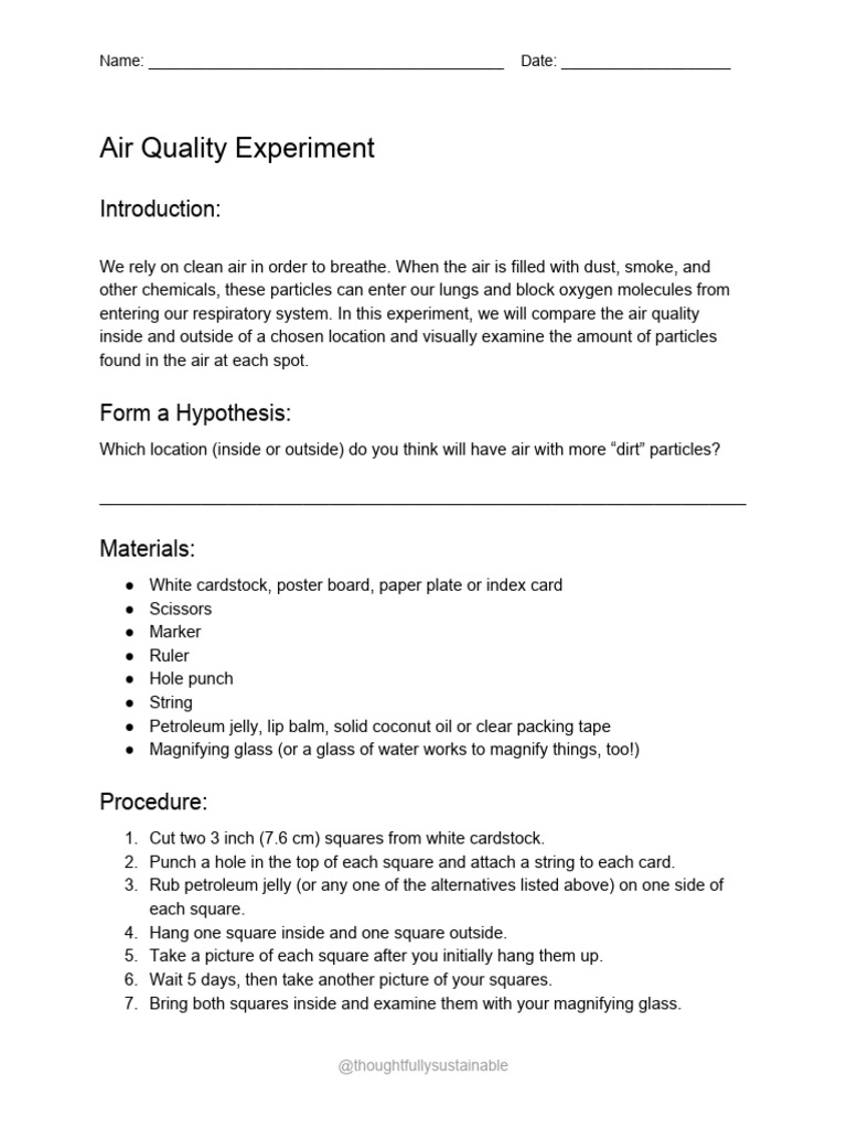 Air Quality Experiment | PDF