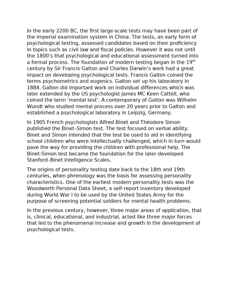 History of Psychological Testing | PDF