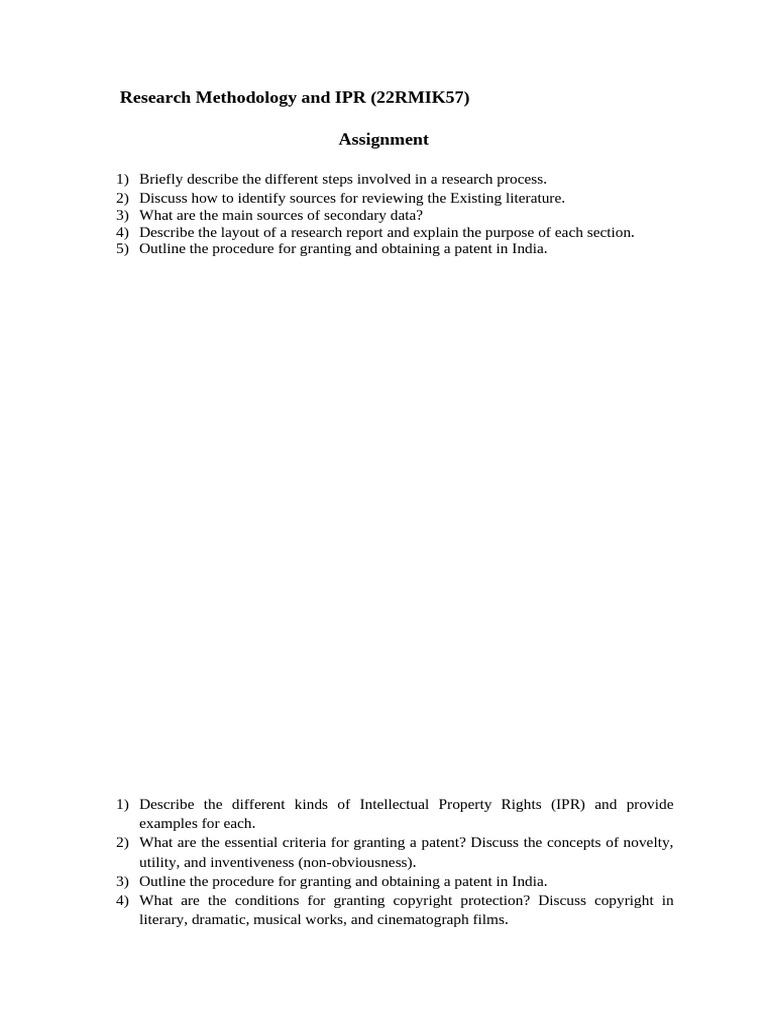 Research Methodology & IPR Overview | PDF