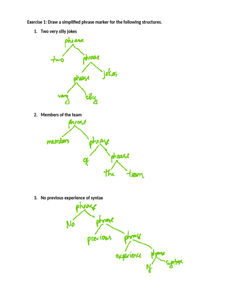 2024 - Exercises - Chapter 1 | PDF | Phrase | Semantics