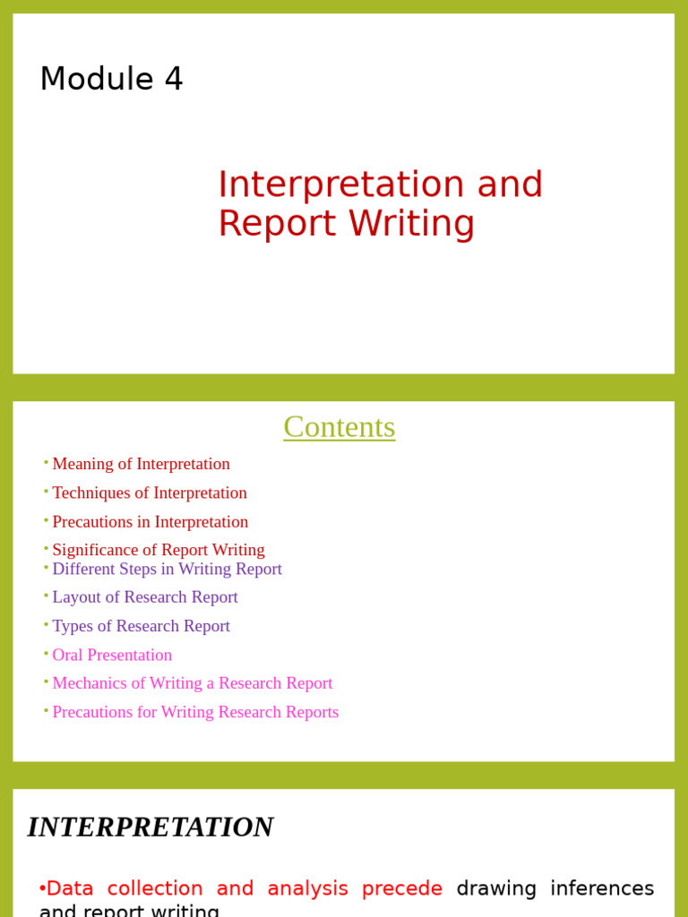 Module 4 Interpretation and Report Writing | PDF | Hypothesis | Statistics