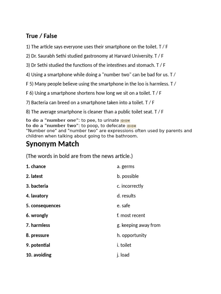 Smartphone Use on the Toilet: Risks | PDF