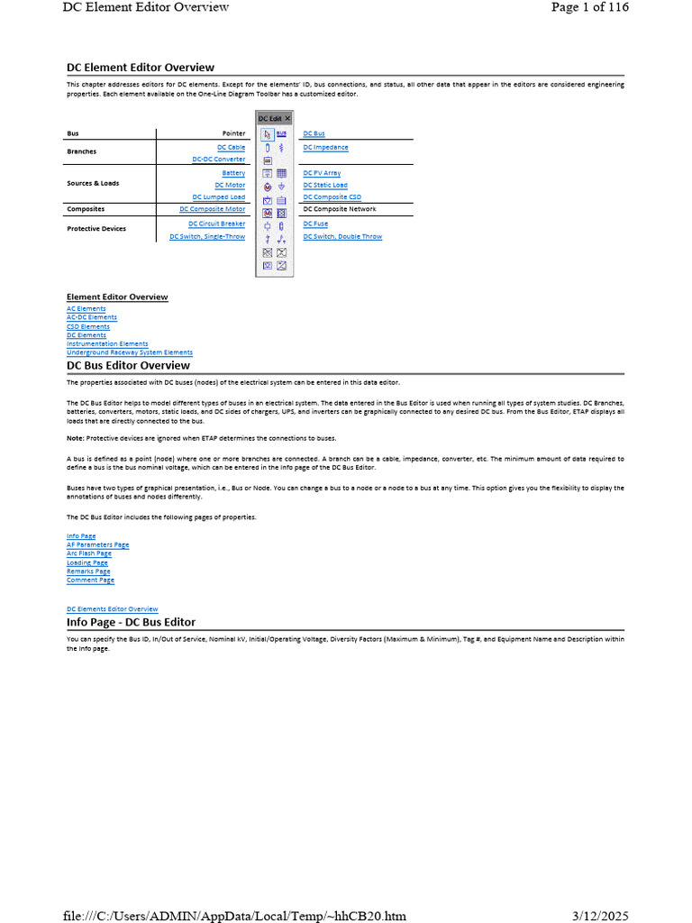 Etap | PDF | Direct Current | Voltage