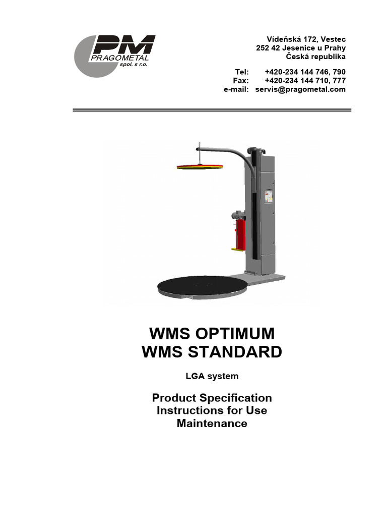 EN Navod WMS STANDARD LGA | PDF | Safety | Electrical Connector