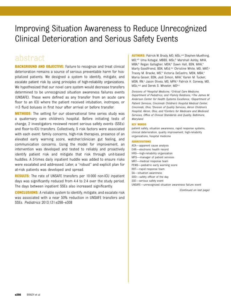 Improving Situation Awareness 2013 | PDF | Electronic Health Record ...