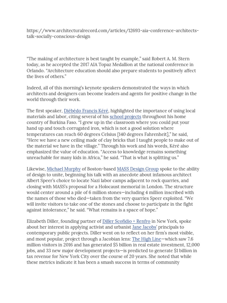 Architects Advocate for Social Change | PDF