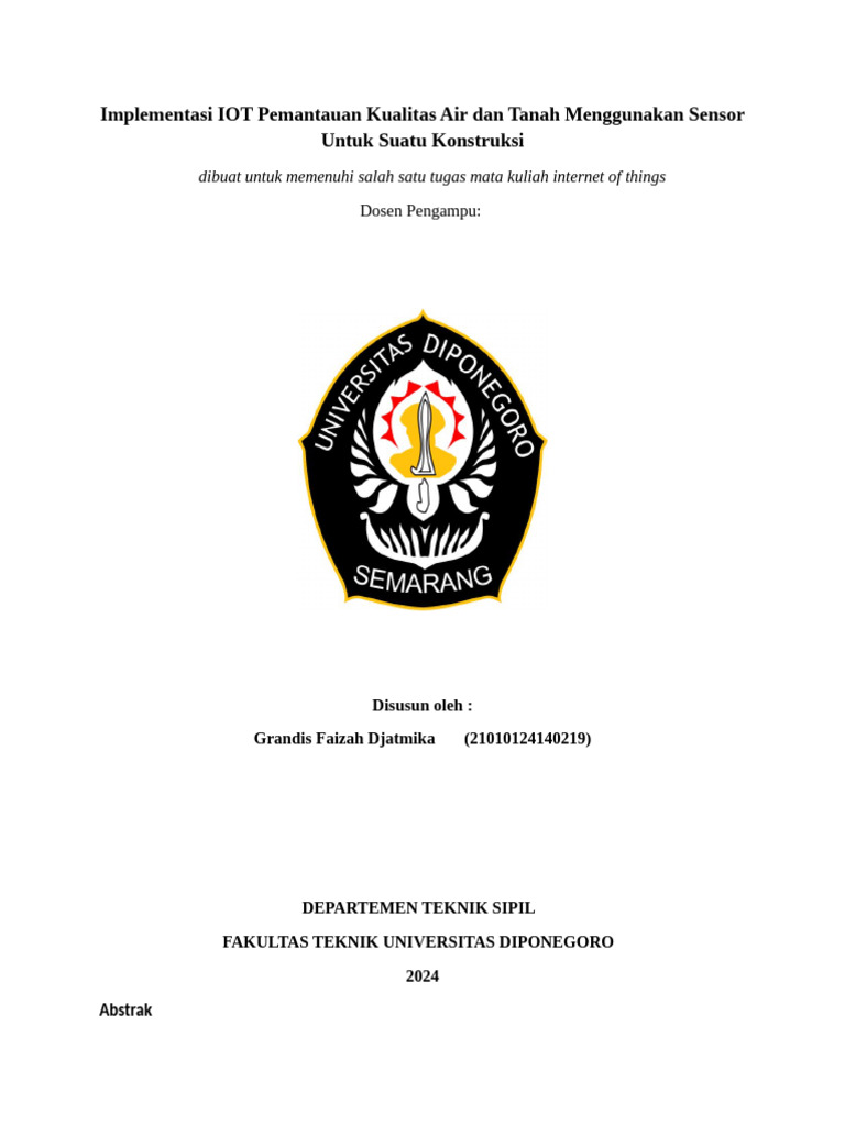 Implementasi IOT Pemantauan Kualitas Air dan Tanah Menggunakan Sensor ...