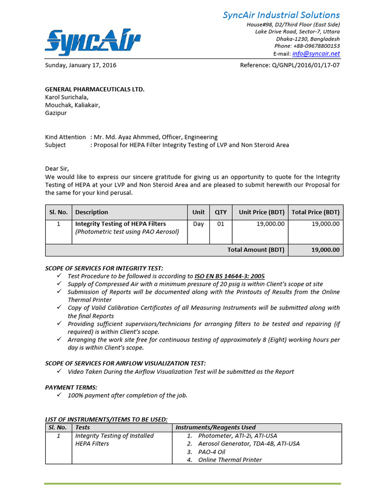 Offer for DOP Test-LVP & Non Steroid, General, 17.01.2016 | PDF