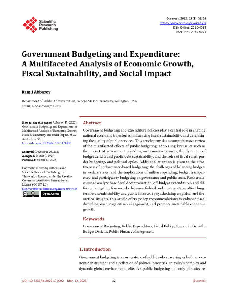 Government Budgeting and Expenditure: A Multifaceted Analysis of ...