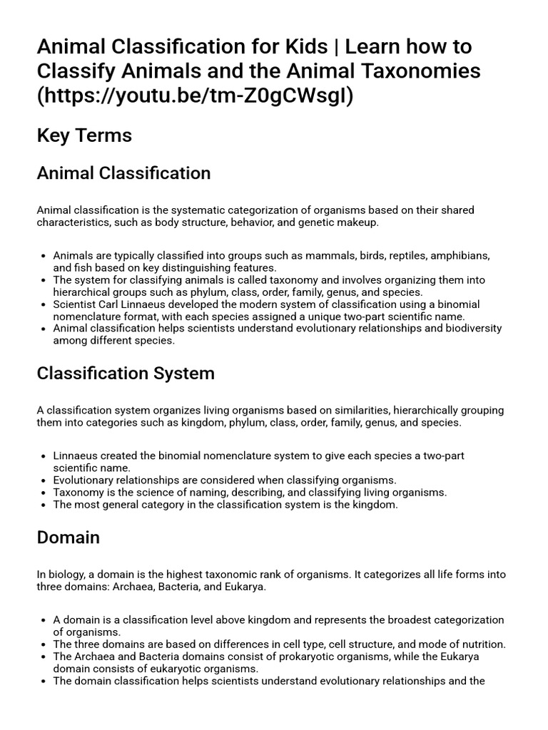 Animal Classification For Kids - Learn How To Classify Animals and The ...
