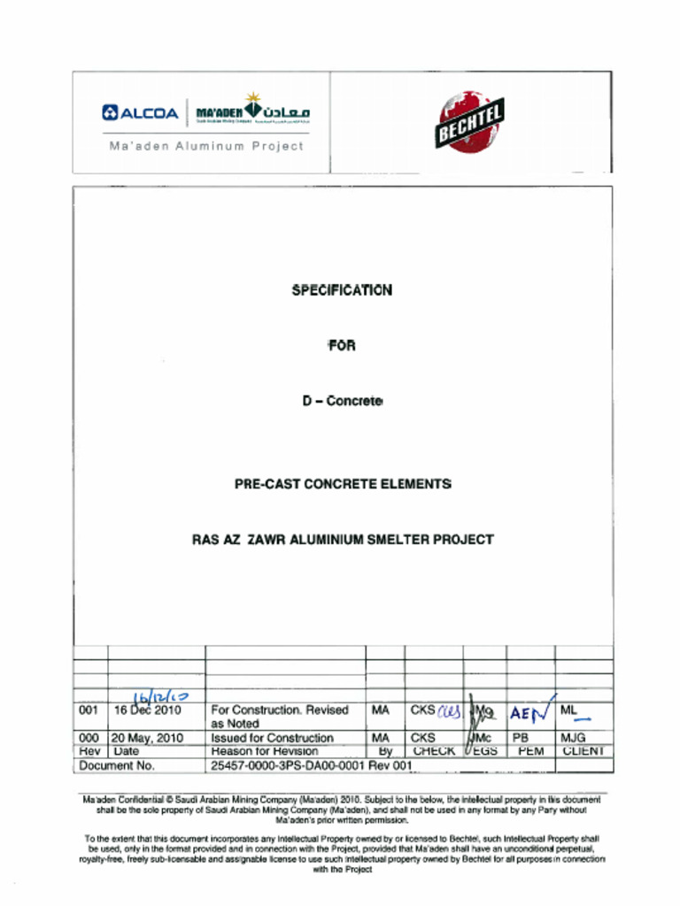 Pre-Cast Concrete Specification 25457 | PDF | Concrete | Specification ...