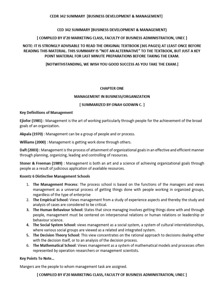 Cedr 342 Summary (New-Texbook) - 1 | PDF | Partnership | Organizational Structure