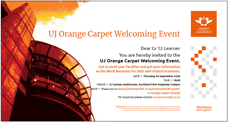 UJ Orange Carpet Event Invitation | PDF