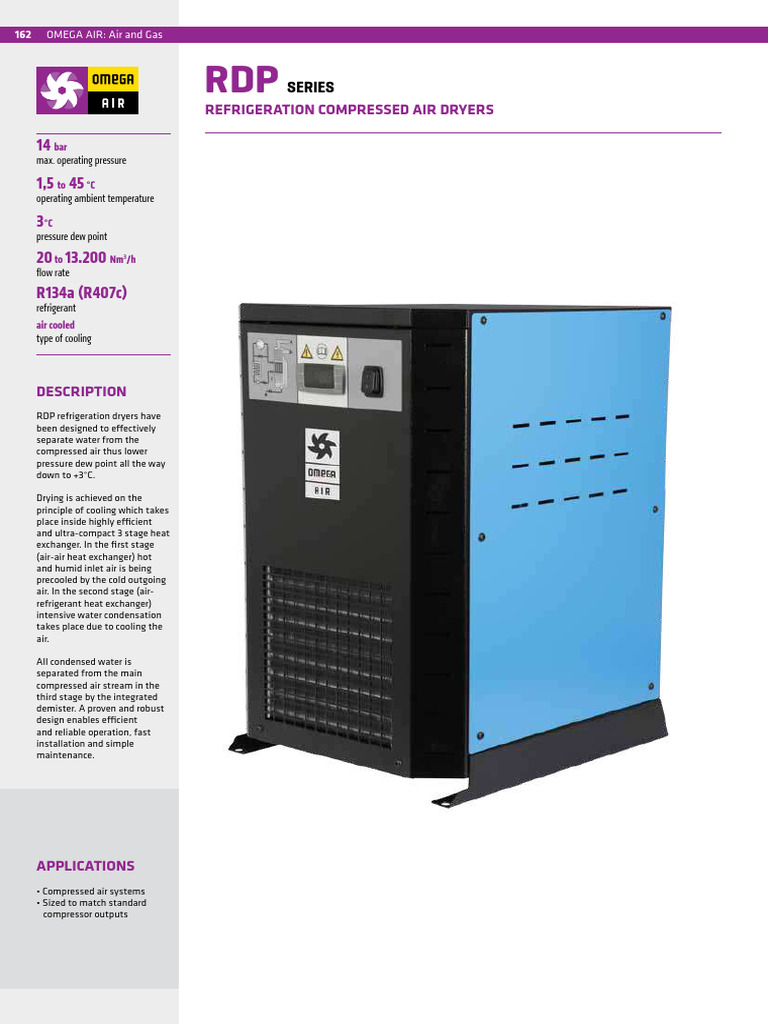 OMEGA AIR - RDP Dryer - Compressed | PDF | Temperature | Thermodynamics