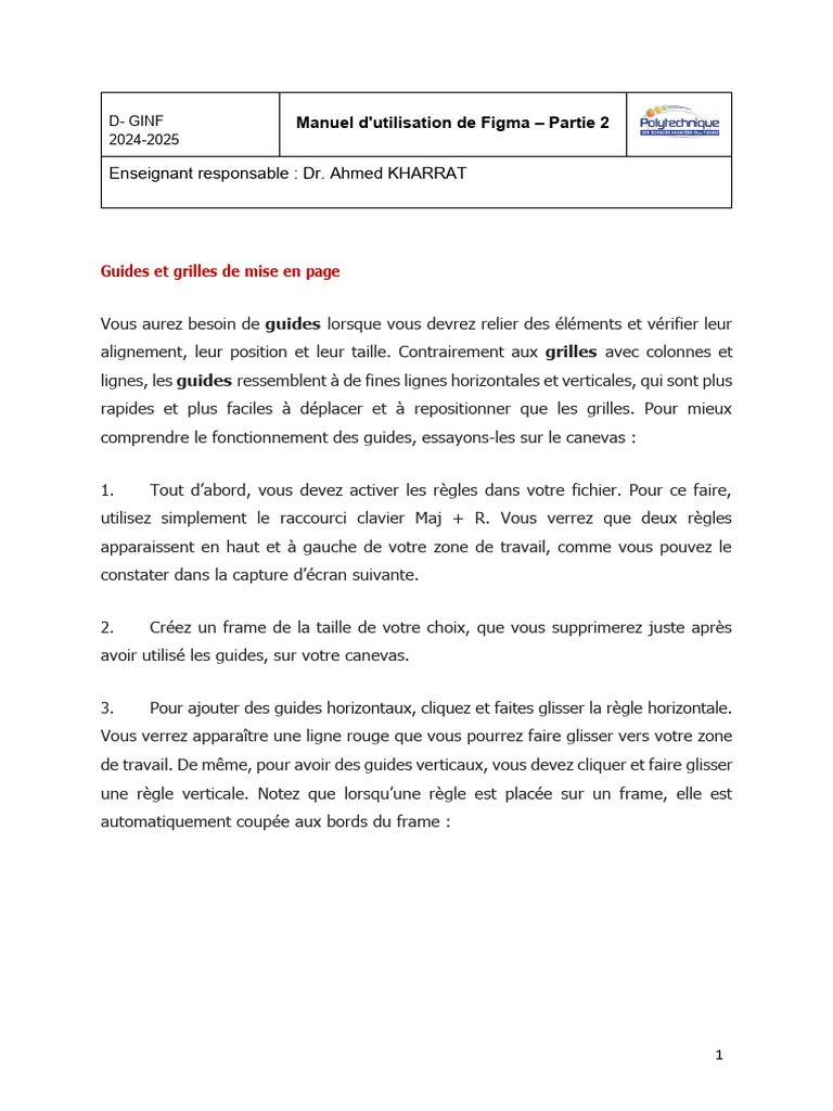 Utilisation des Guides et Typographie dans Figma | PDF | Mise en page ...