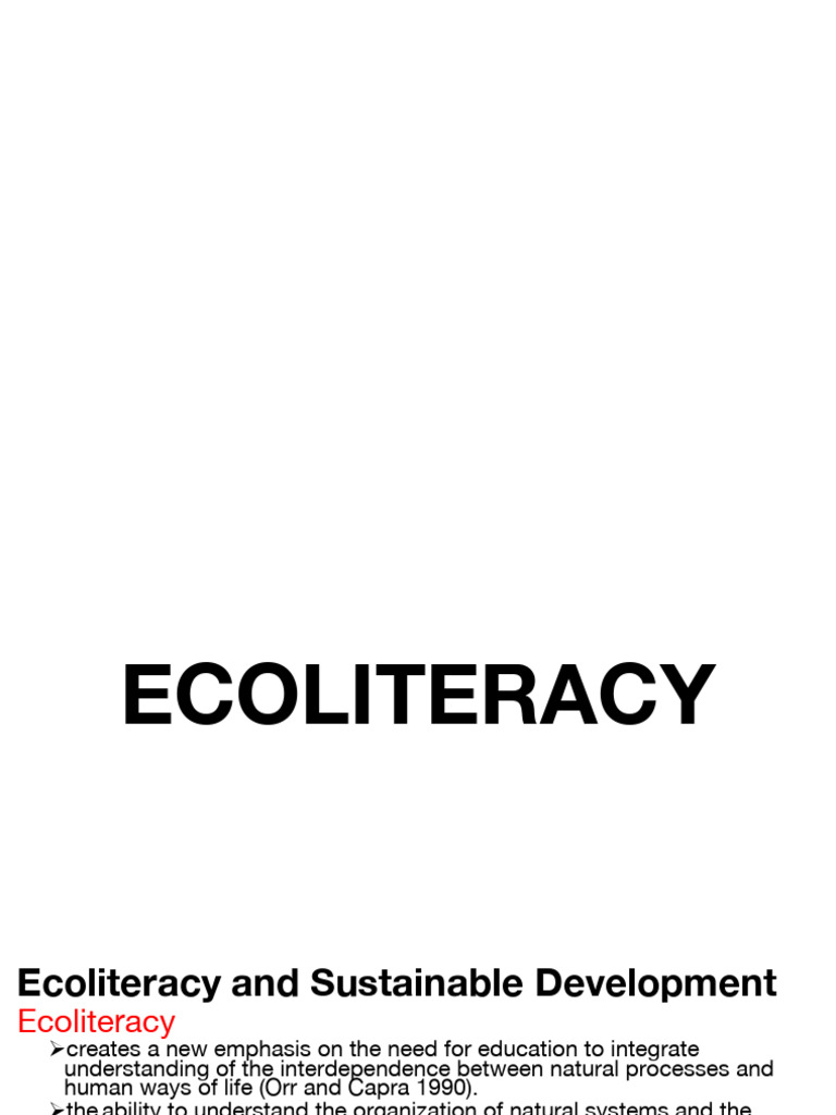 Ecoliteracy for Sustainable Development | PDF | Learning | Sustainability