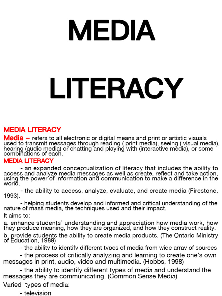 Module 7 Media Literacy PDF | PDF | Literacy | Information