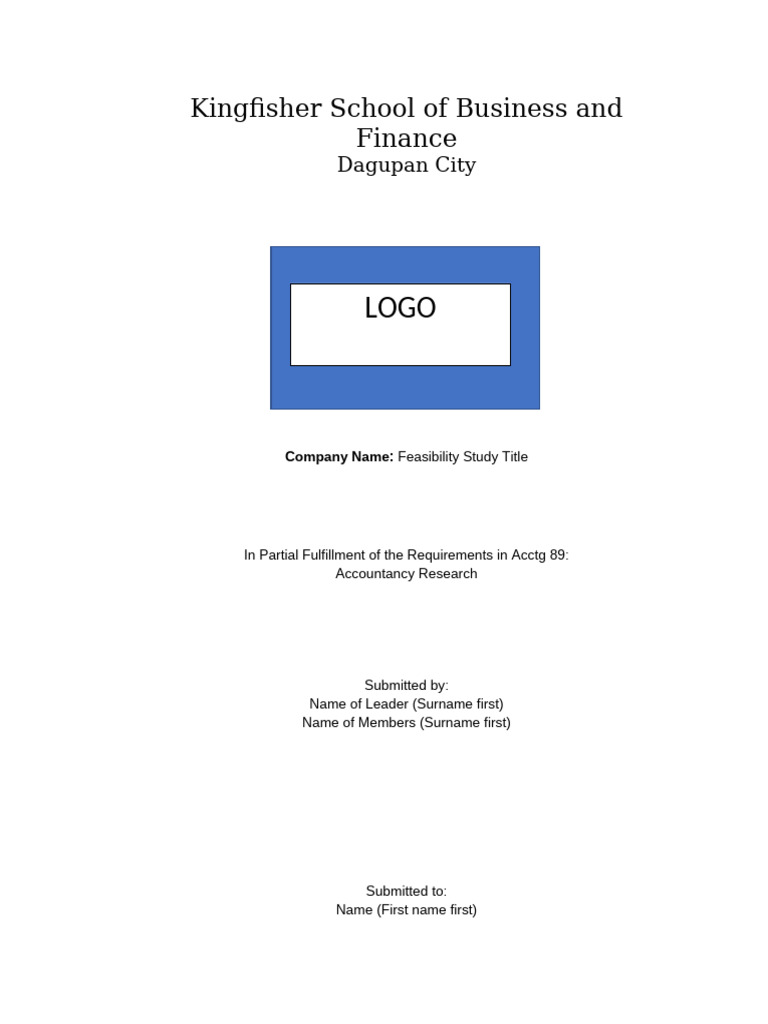 Sample Title Page Acctg BME MKTG | PDF