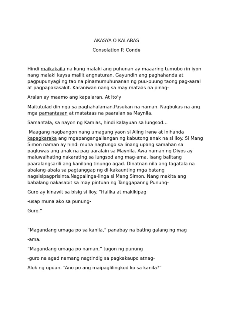Akasya o Kalabasa | PDF