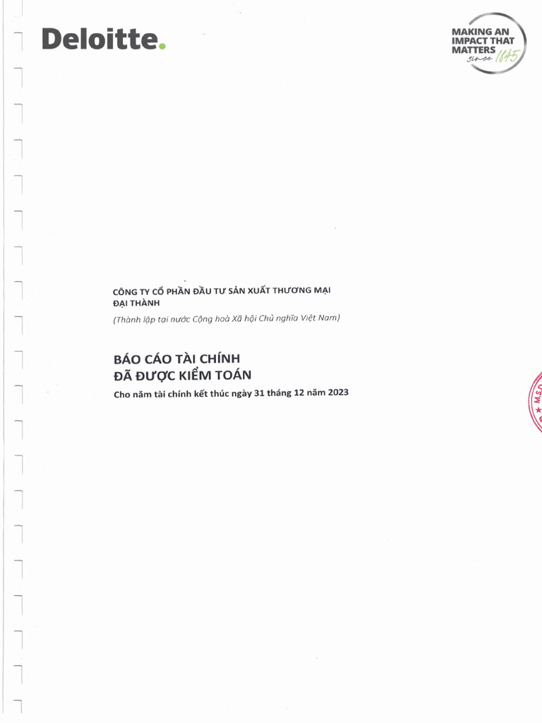 BCTC Kiểm Toán Deloitte - 2023 | PDF