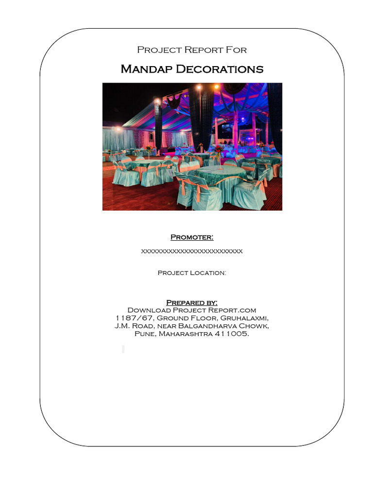 Mandap Decoration Project Report | PDF | Balance Sheet | Debt