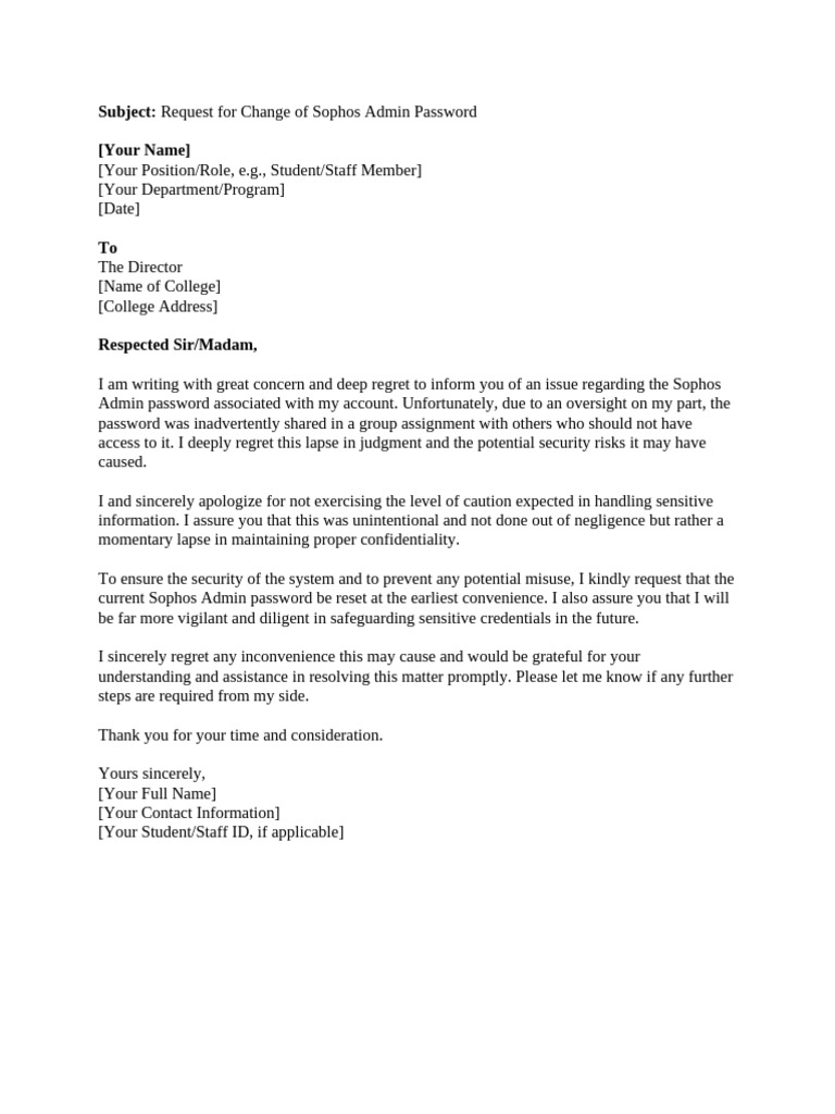 Letter To Director | PDF
