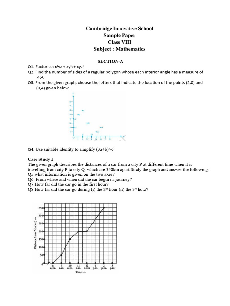 Grade 8 Sample Paper (2024-25) | PDF | Rectangle | Elementary Geometry