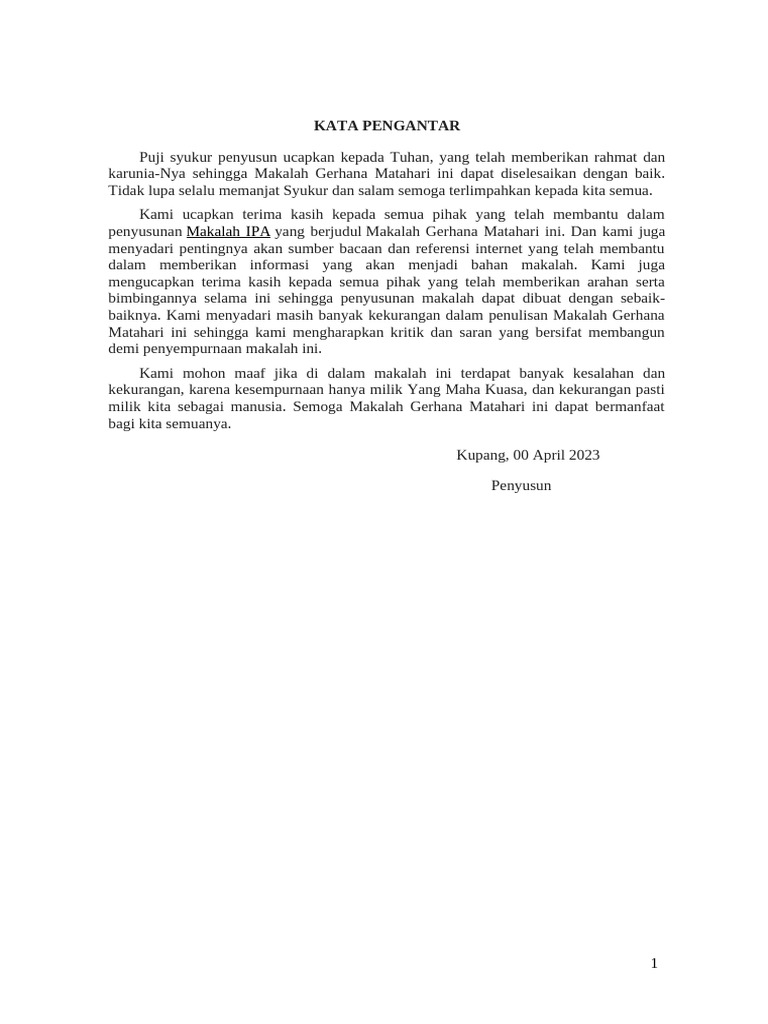 Makalah Ipa (Gerhana Matahari) Evan | PDF
