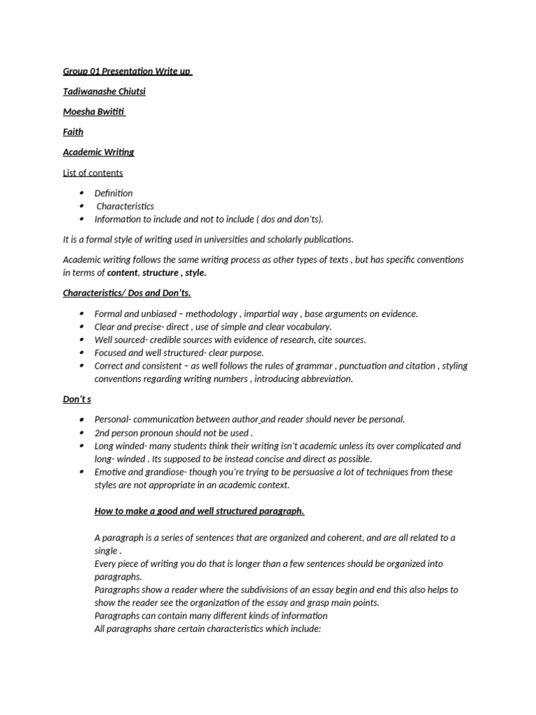 Communication Skills Write Up Group 1 | PDF | Essays | Paragraph