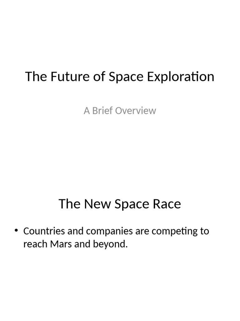 Future of Space Exploration | PDF