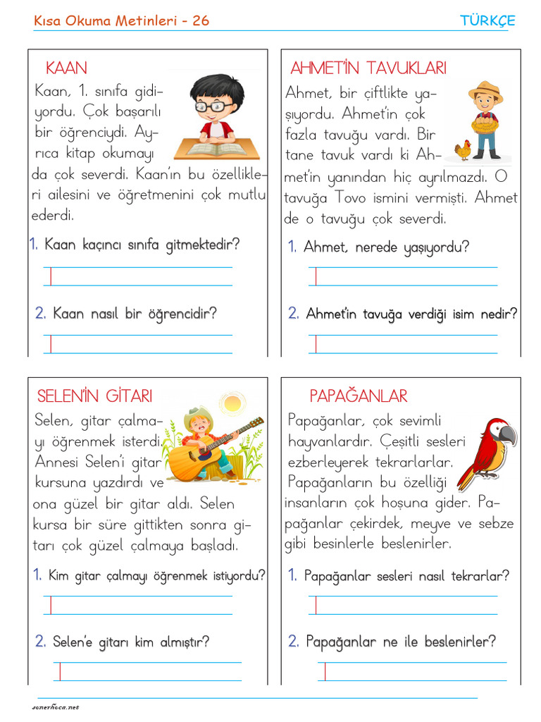 Kisa Okuma Metinleri 26 | PDF
