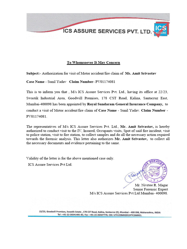 Authority Letter | PDF