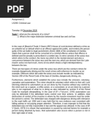 Criminal Law Problem Question Guidance | PDF | Manslaughter | Mens Rea