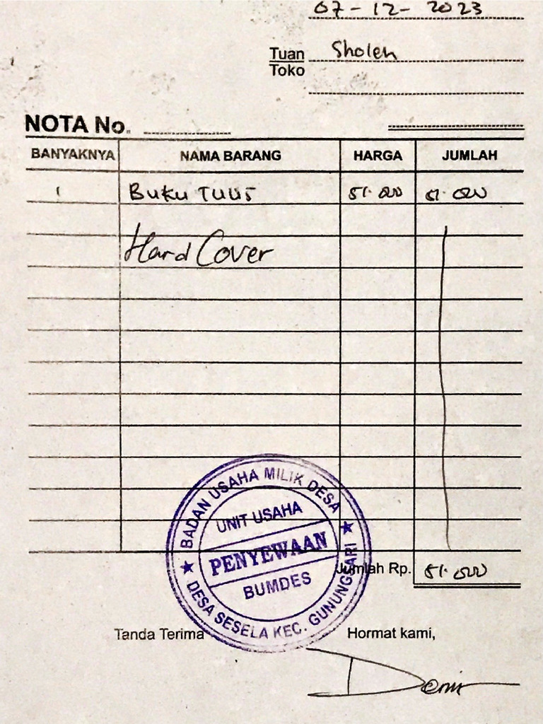 Nota Buku Tulis Hardcover | PDF